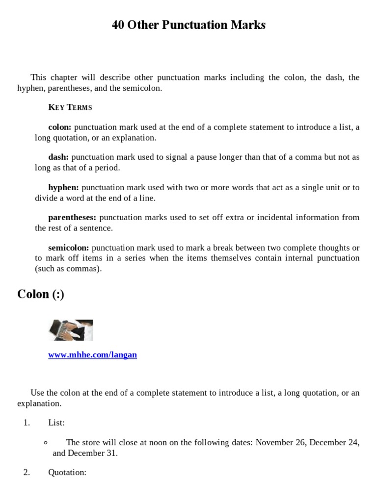 Other Punctuation Marks | PDF | Punctuation | Comma