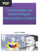 LESSON 3 Canonical Authors and Works (Philippine National Artists in ...