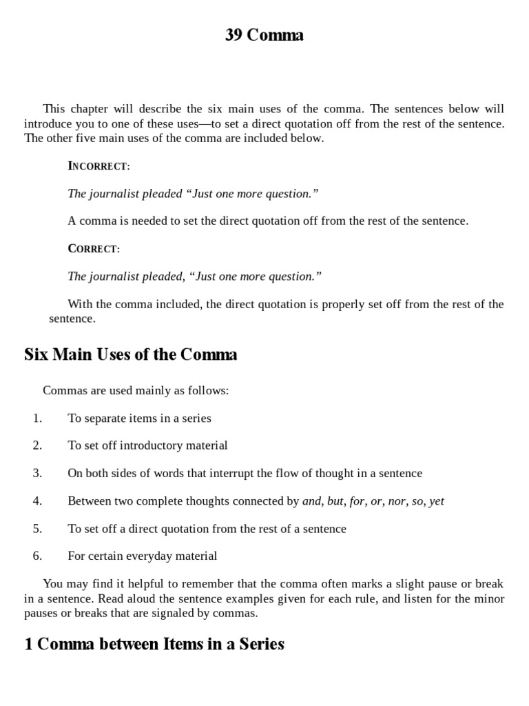 Comma | PDF | Comma
