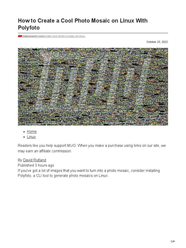 How To Create A Cool Photo Mosaic On Linux With Polyfoto | PDF | System ...
