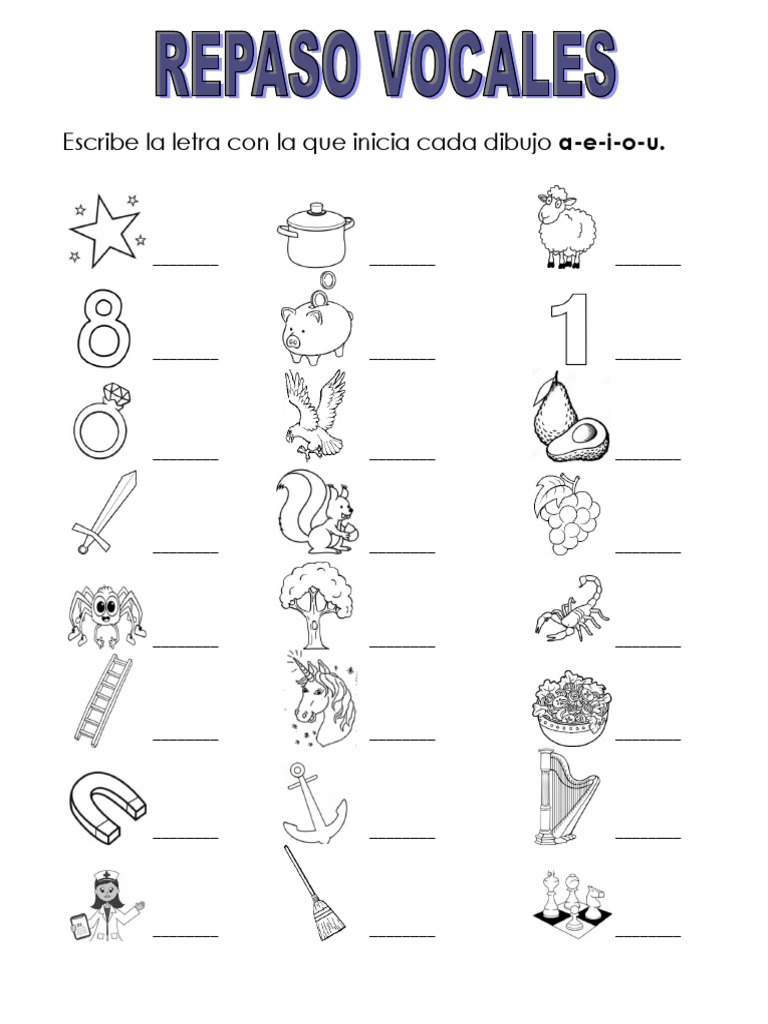 Vocales Repaso para Imprimir | PDF