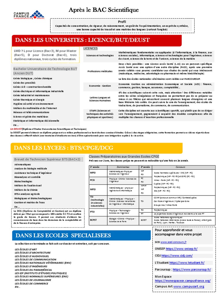 Que Faire Après Le BAC Scientifique | PDF | Master (diplôme ou grade ...