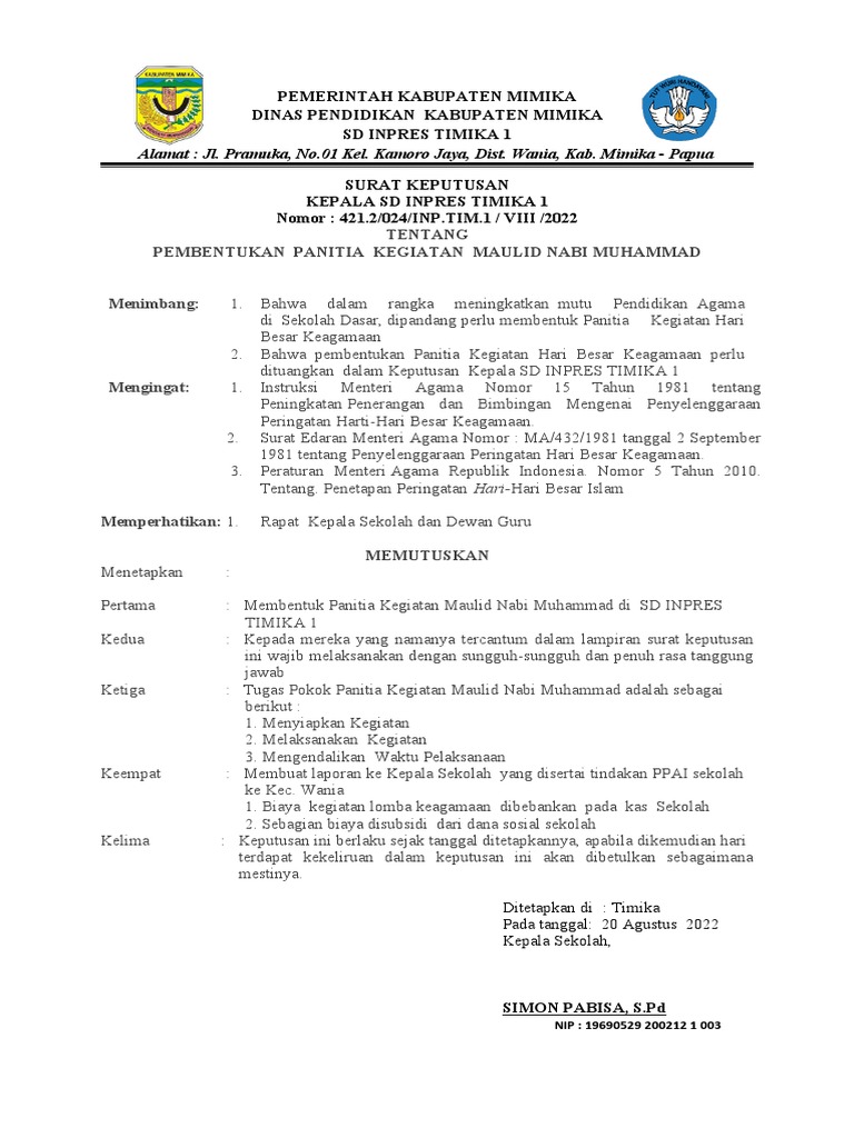 SK Panitia Maulid Nabi | PDF