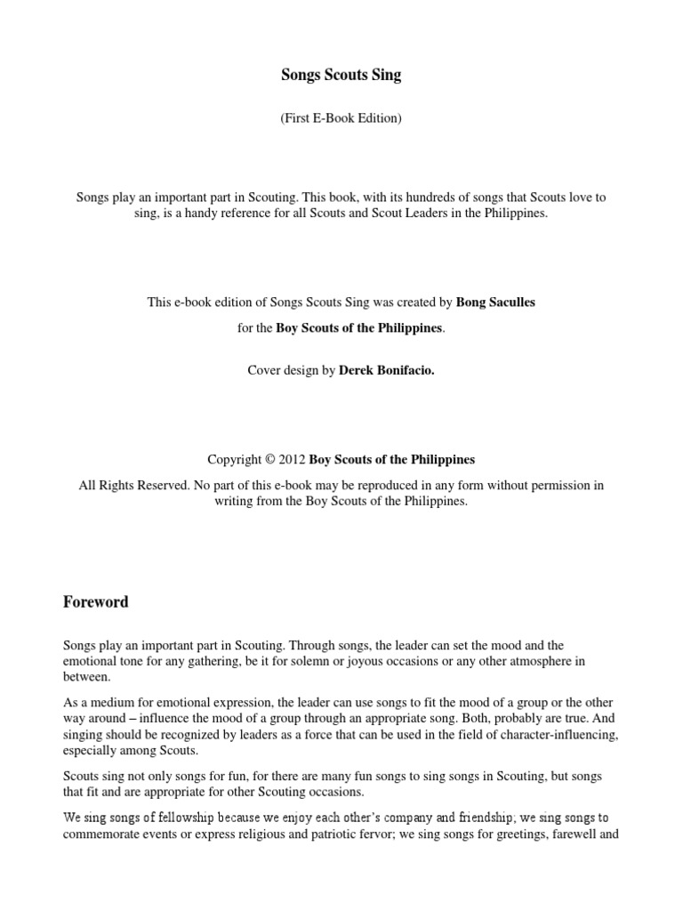 Songs Scout Sing | PDF