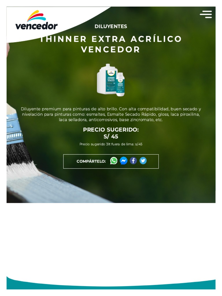 Thinner Extra Acrílico Vencedor - Vencedor | PDF