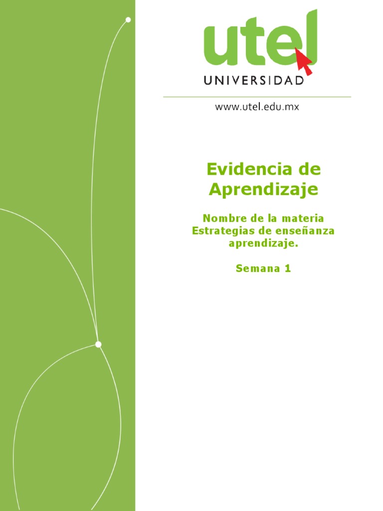 Estrategias De Enseñanza Aprendizaje Semana 1 P Pdf Aprendizaje