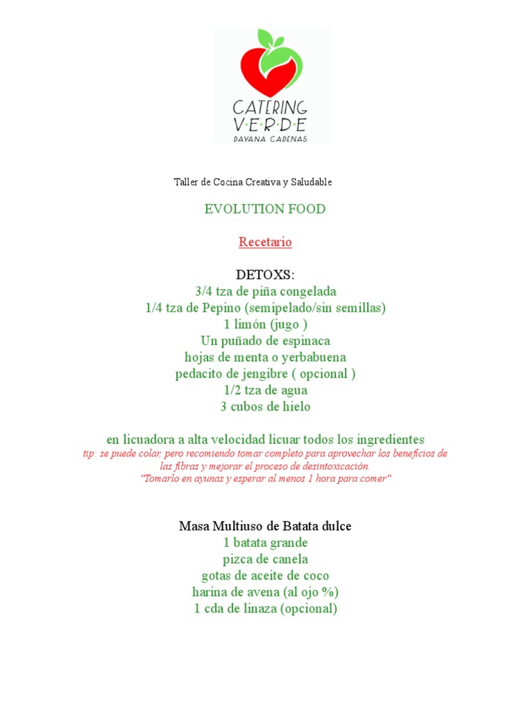 Evolution Food (Recetario Comidas Saladas) | PDF | ensalada | Comida y ...