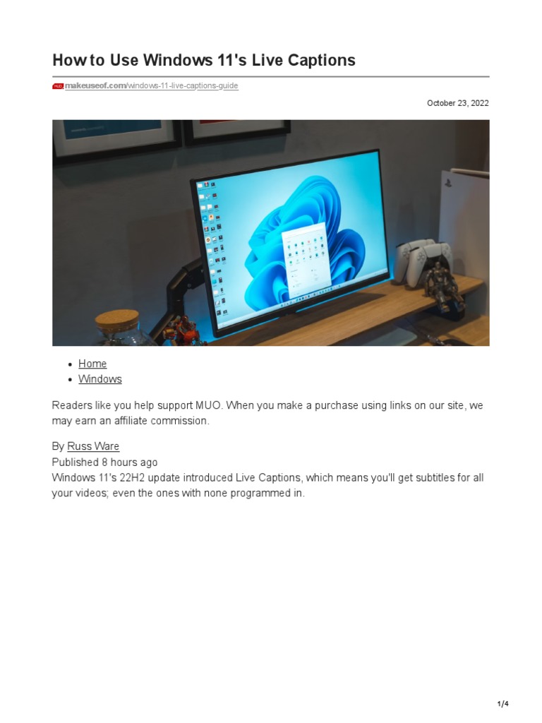 How To Use Windows 11s Live Captions | PDF | Menu (Computing) | Microsoft Windows