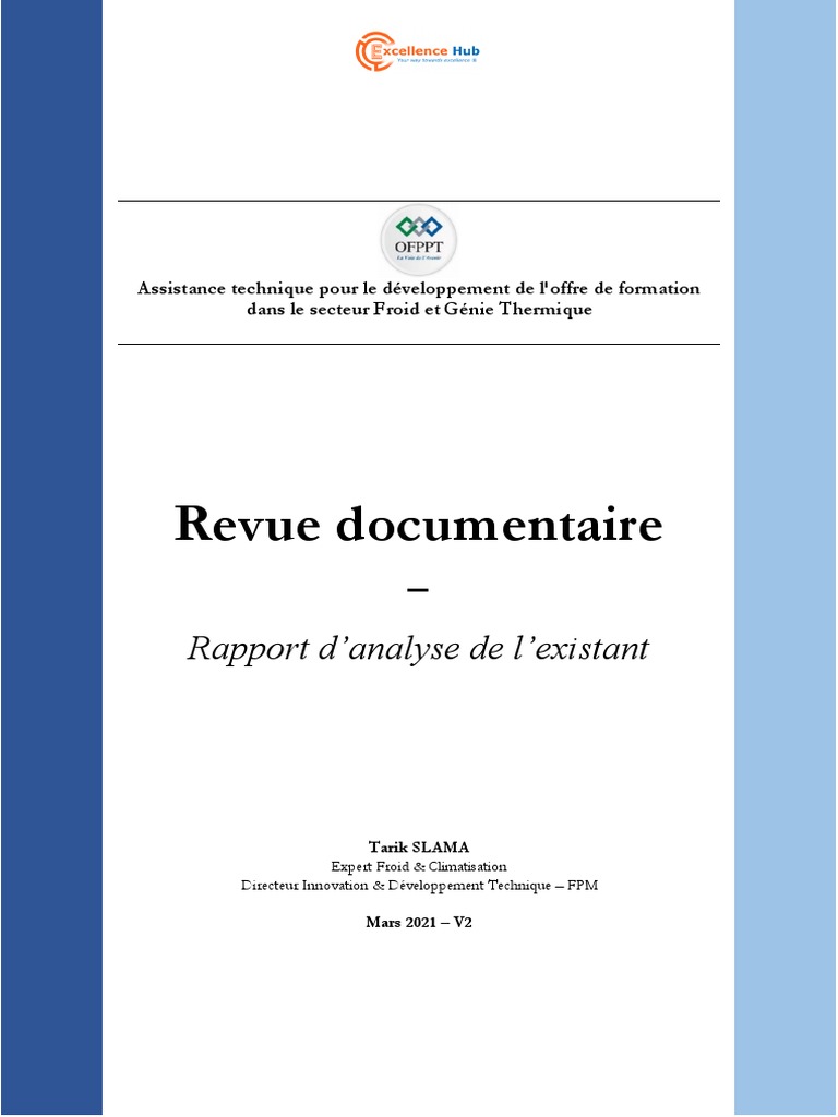 Rapport EH OFPPT Revue Documentaire V1 | PDF | Climatisation ...
