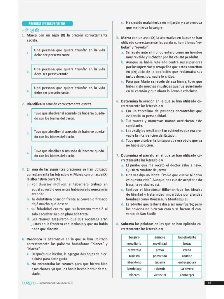Fichas Ortografia 5 | PDF