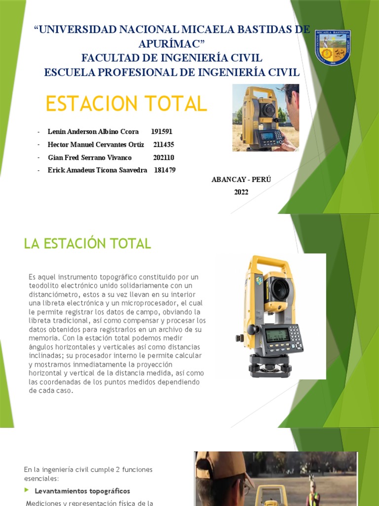 Estación Total en Topografía Civil | PDF | Topografía | Equipo