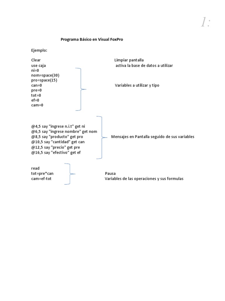 Ejercicios FoxPro | PDF | Informática