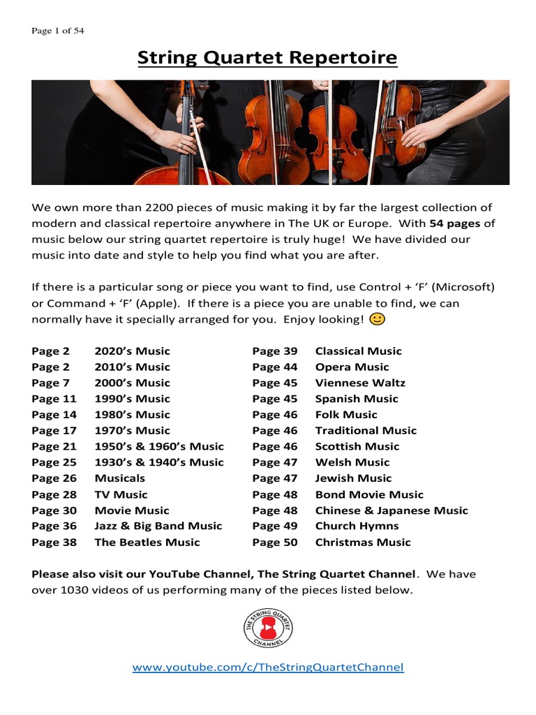 String Quartet | Download Free PDF | The Beatles | Michael Jackson