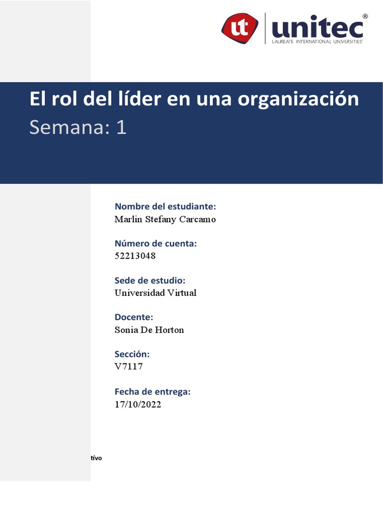 El Rol Del Líder en Una Organización | PDF