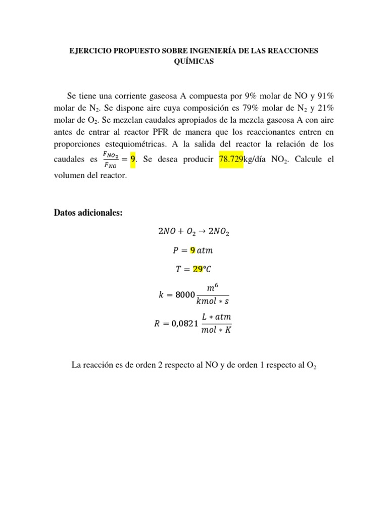 Ejercicio de Irq Resuelto-Diego | PDF | Reactor Quimico | Integral
