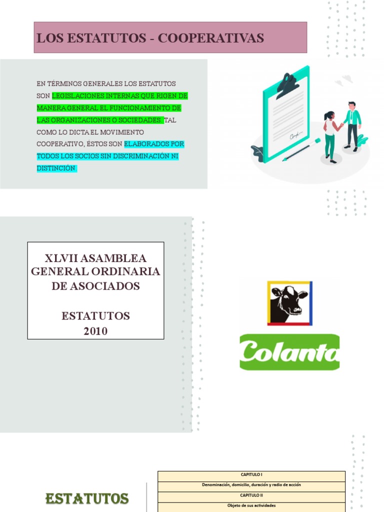 Estatutos - Colanta Jjaa | PDF | Cooperativa | Sociedad de ...