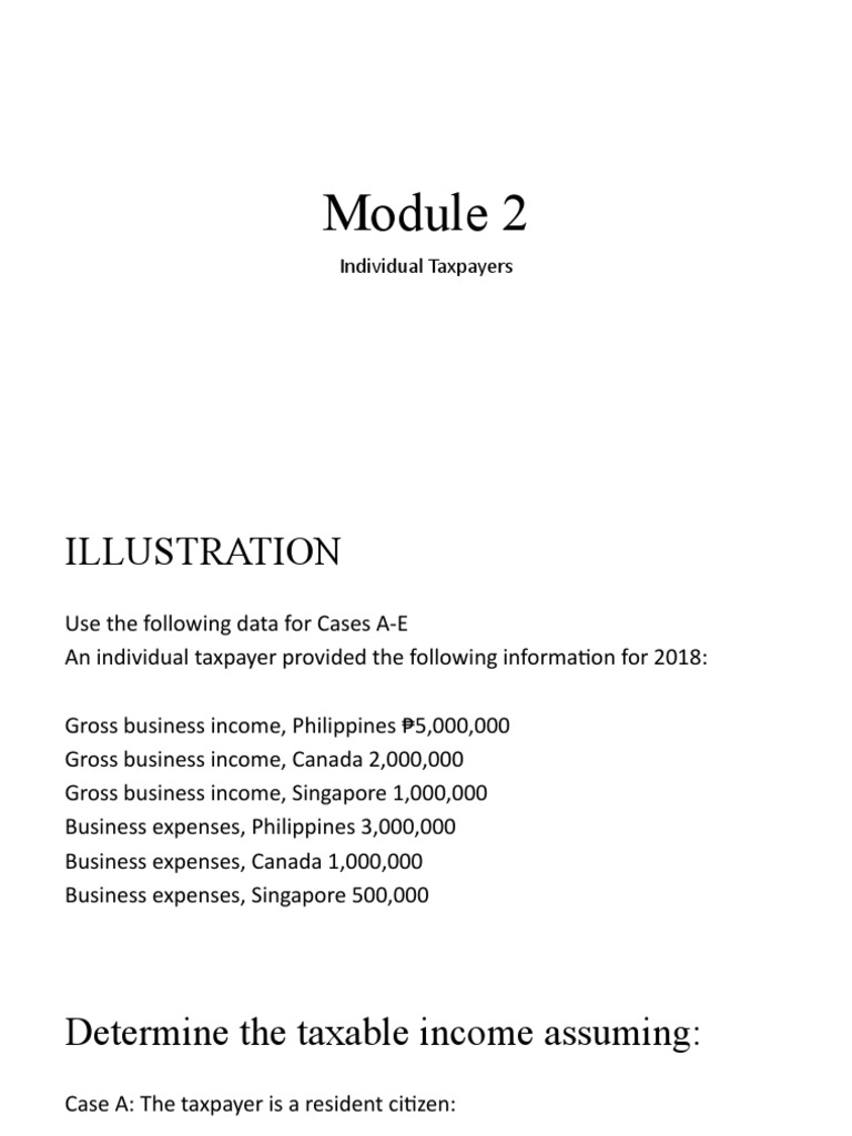 Taxable Income Calculations for Individuals | PDF | Gross Income | Tax ...