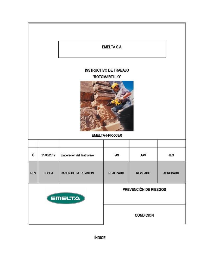 Instructivo #3 Rotomartillo | PDF | Perforar | Perforación