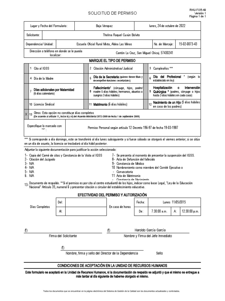 Dokumen - Tips - Formulario Solicitud de Permiso Mineduc | PDF | Gobierno