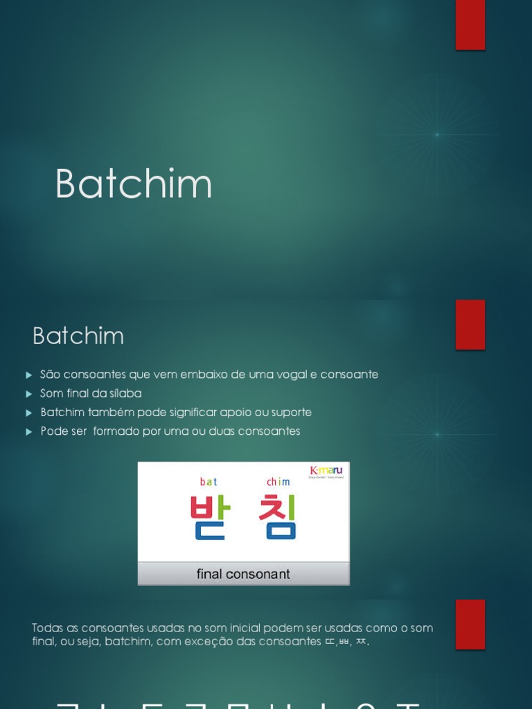 Aula 5 - Batchim | Descargar gratis PDF | Sílaba | Consoante