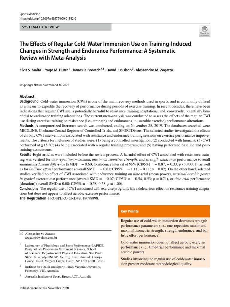 The Effects of Regular Cold Water Immersion Use On Training Induced ...