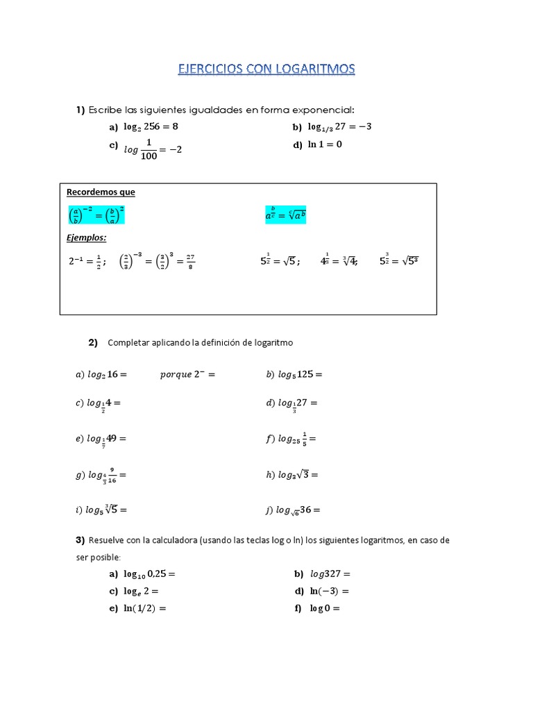 A - Logaritmación | PDF | Logaritmo | Matemáticas discretas