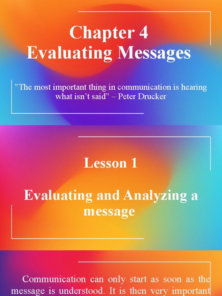 PC Chapter 4 Lesson 1 | PDF | Communication | Human Communication