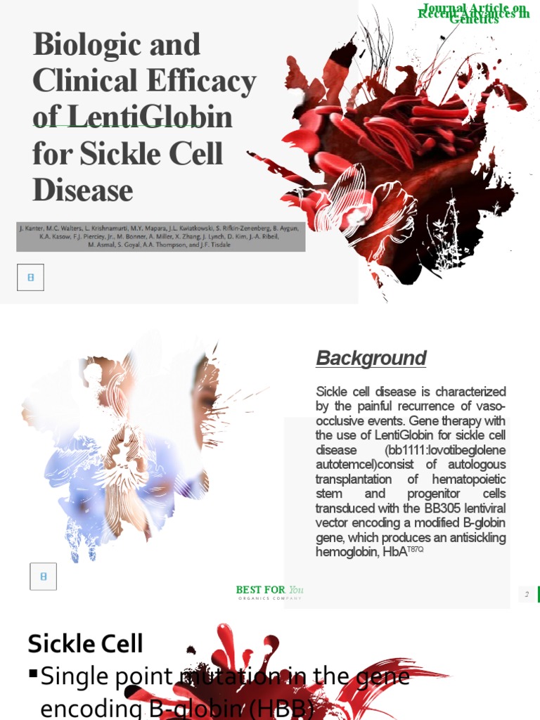 Biologic and Clinical Efficacy of LentiGlobin For Sickle | PDF | Gene ...