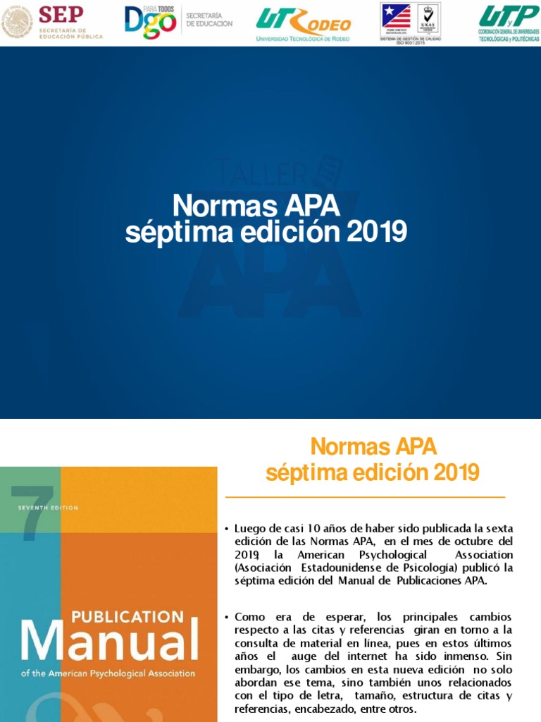 Guía de Normas APA 7ª Edición | PDF | Estilo apa | Publicación