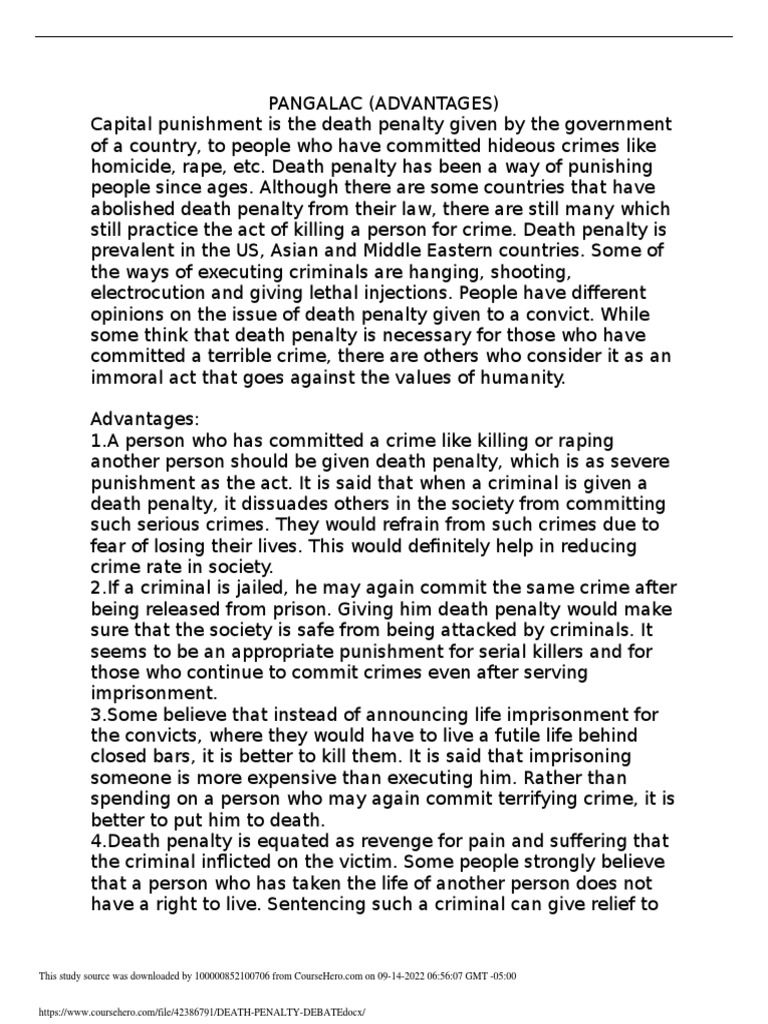 Death Penalty Debate | PDF | Capital Punishment | Punishments