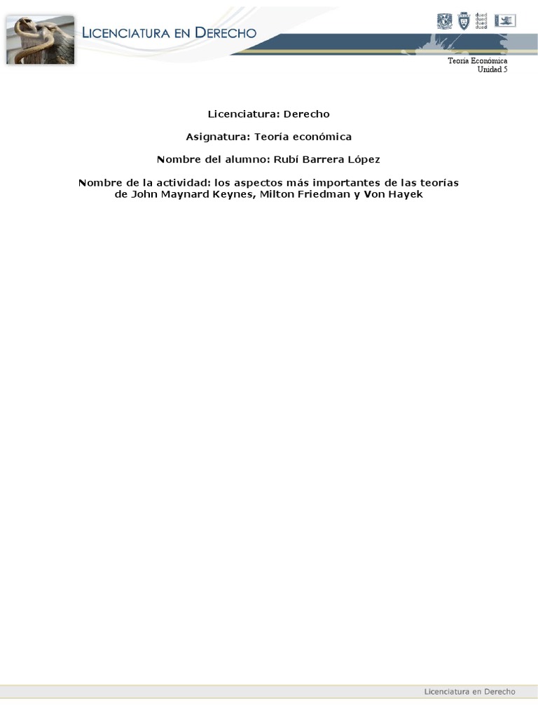 Economistas U5a1 | PDF | Inflación | Monetarismo