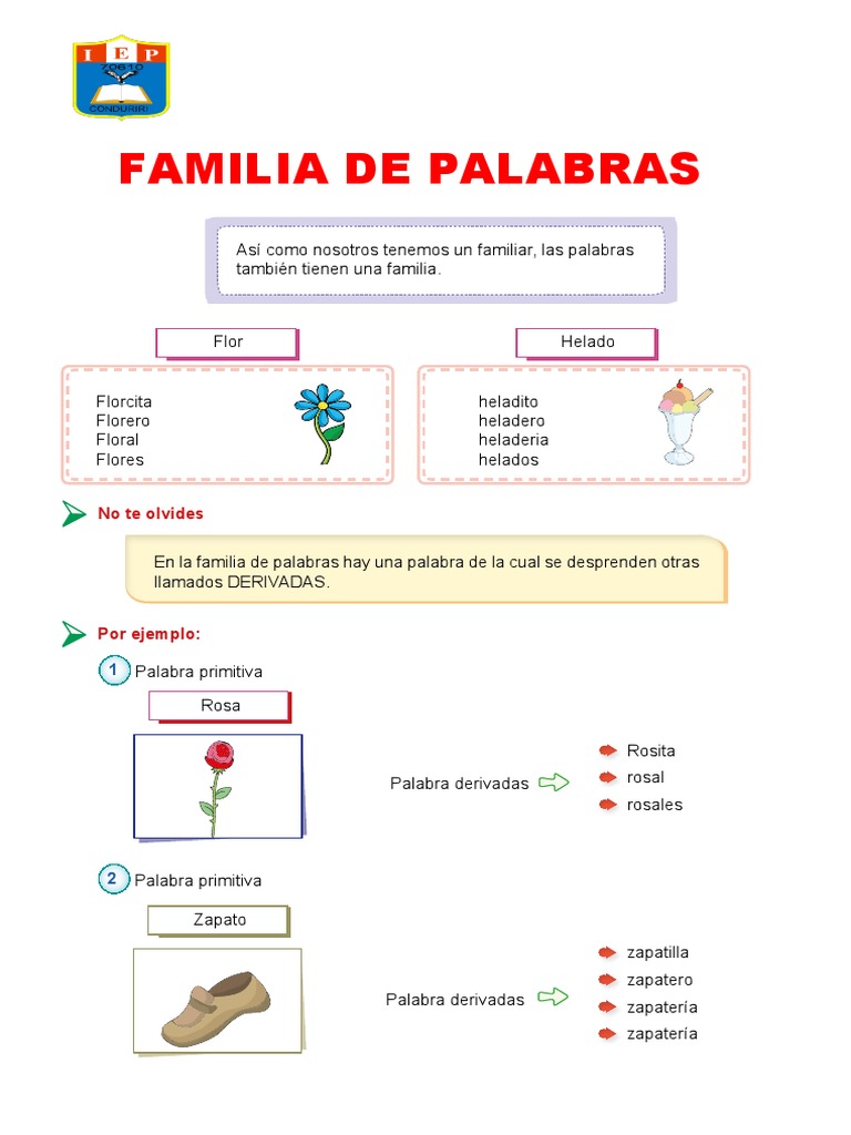 25.familia de Palabras para Pimer Grado de Primaria | PDF