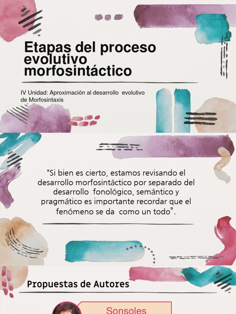 Etapas del desarrollo morfosintáctico según diferentes autores | PDF ...