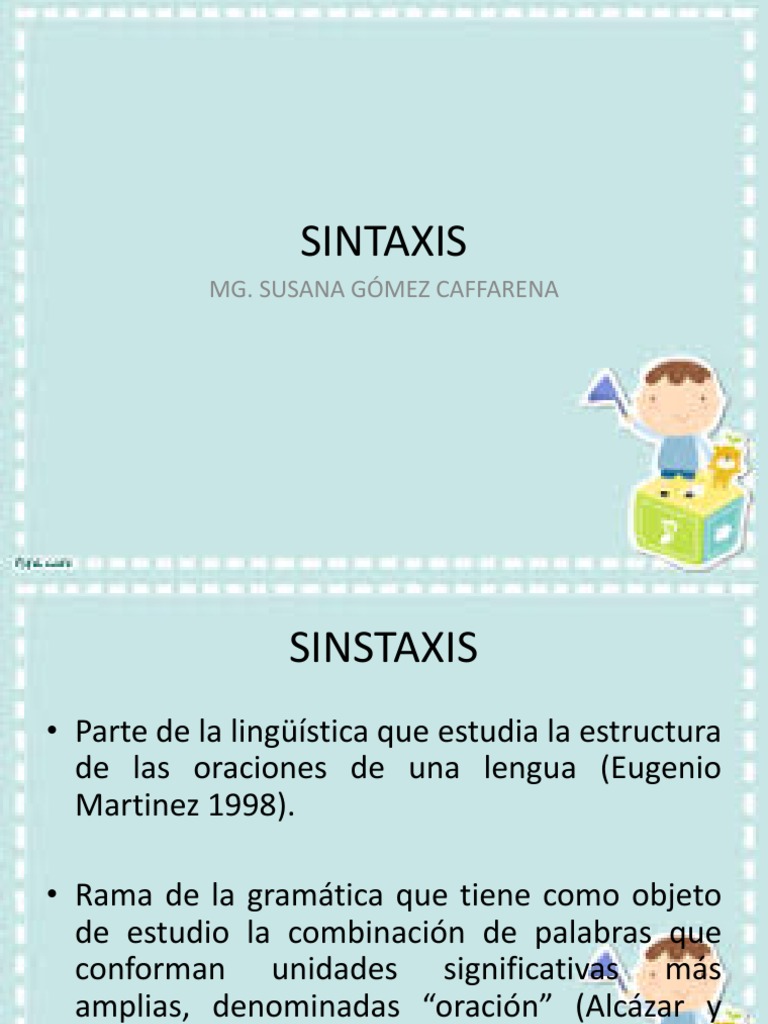 Clase Sintaxis | PDF | Predicado (Gramática) | Oración (Lingüística)