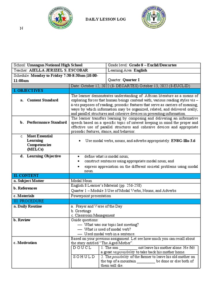 Oct 12 13 Modal Noun Pdf Verb Learning