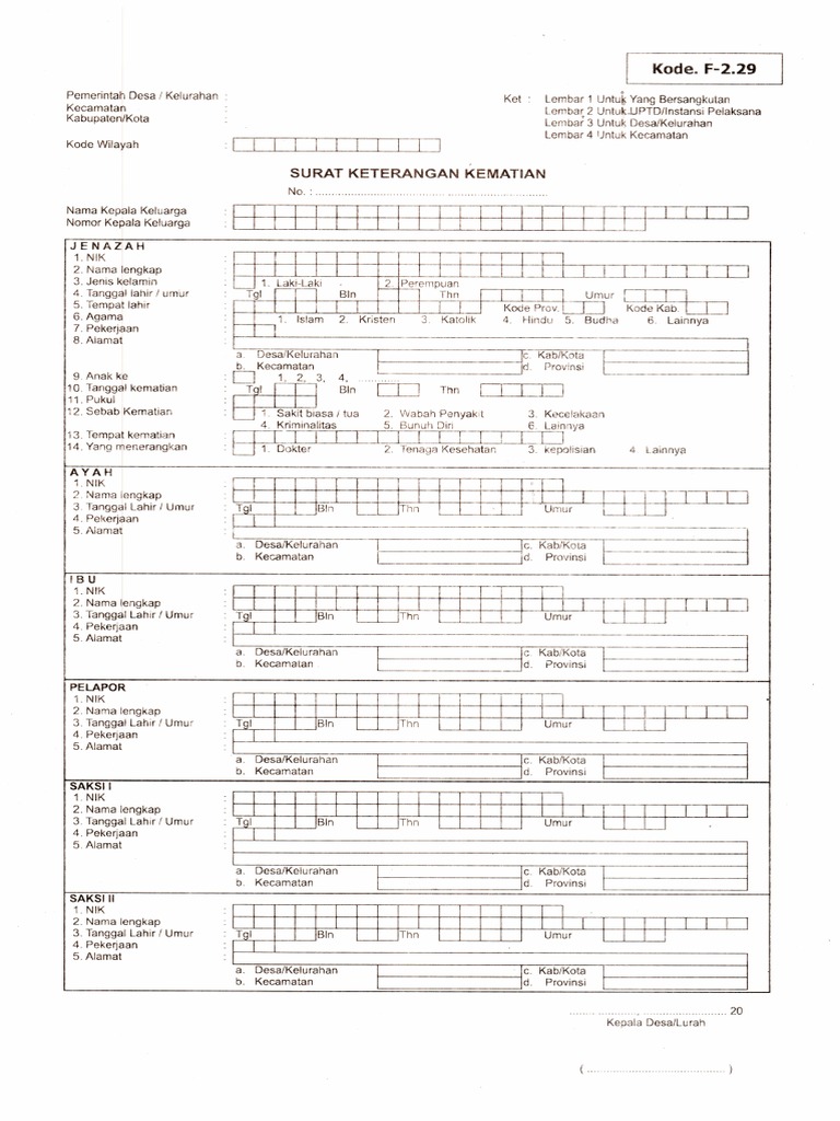 1889-f-2 - 29 - Form - Kematian 1 | PDF