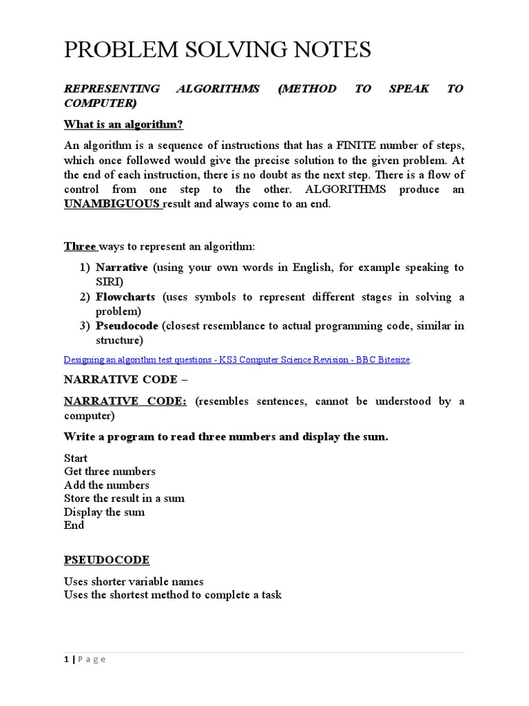 Pseudocode Notes Pdf Algorithms Numbers