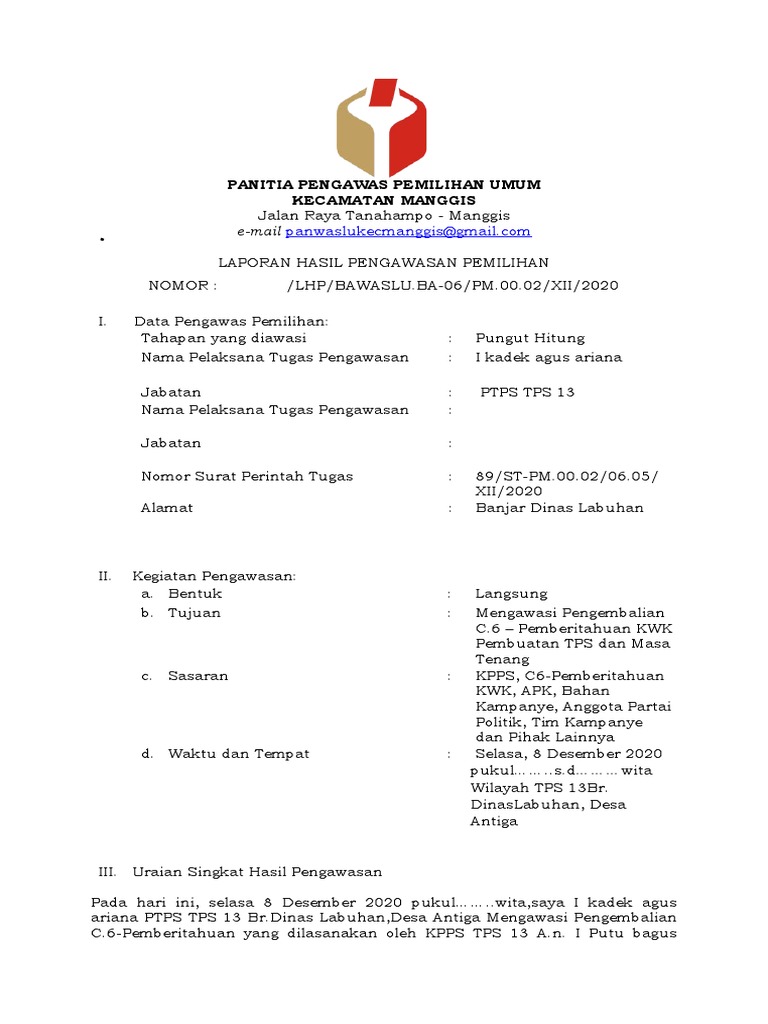Salinan Dari Form A PTPS 8 DES.2020-1 | PDF