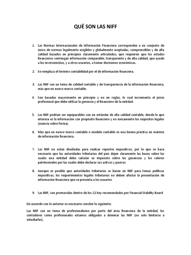 Qué Son Las Niff | PDF | normas internacionales de INFORMACION ...