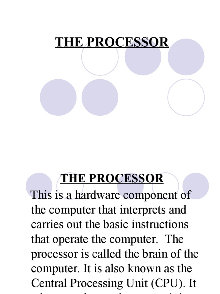 The Processor | PDF | Central Processing Unit | Computer Data Storage