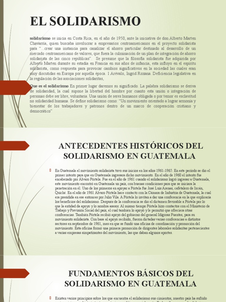 Historia y desarrollo del movimiento solidarista en Guatemala | PDF ...