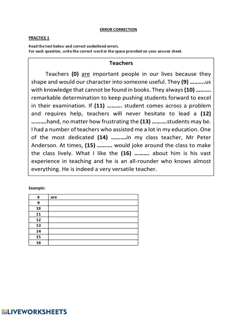 Error Correction Exercises and Answers | PDF | We Chat
