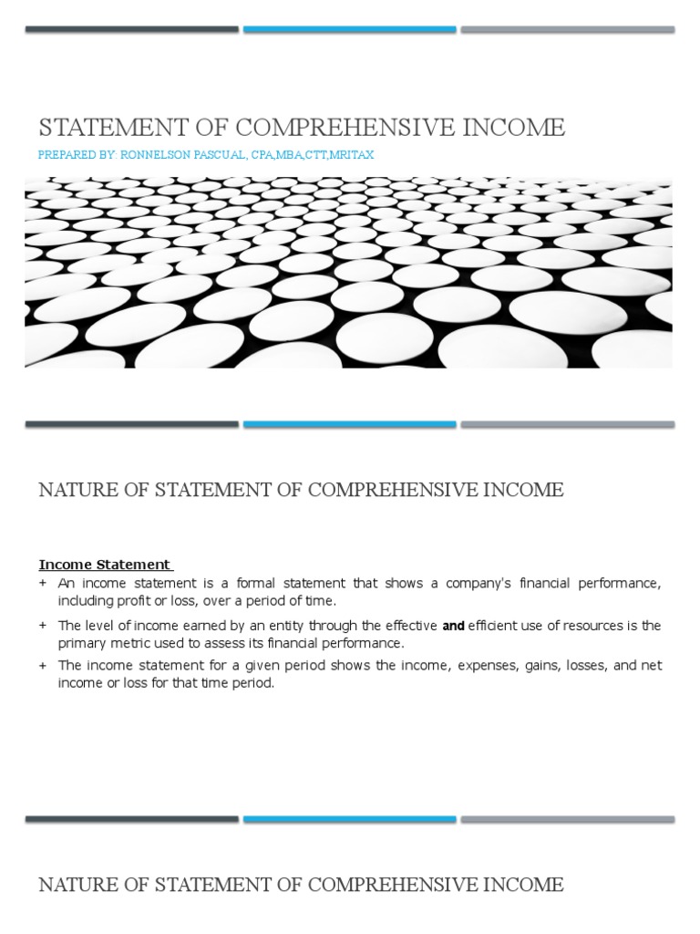 Comprehensive Income Statement Overview | PDF | Income | Income Statement