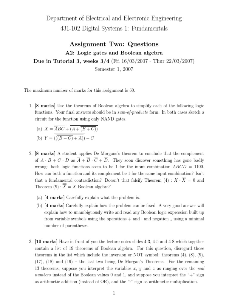 A2Q | PDF | Boolean Algebra | Teaching Mathematics