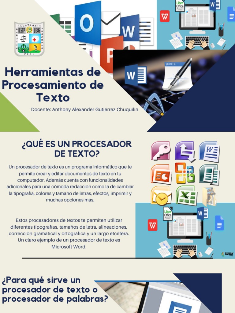 Herramientas de Procesamiento de Texto | PDF | Procesador de textos | Microsoft Word