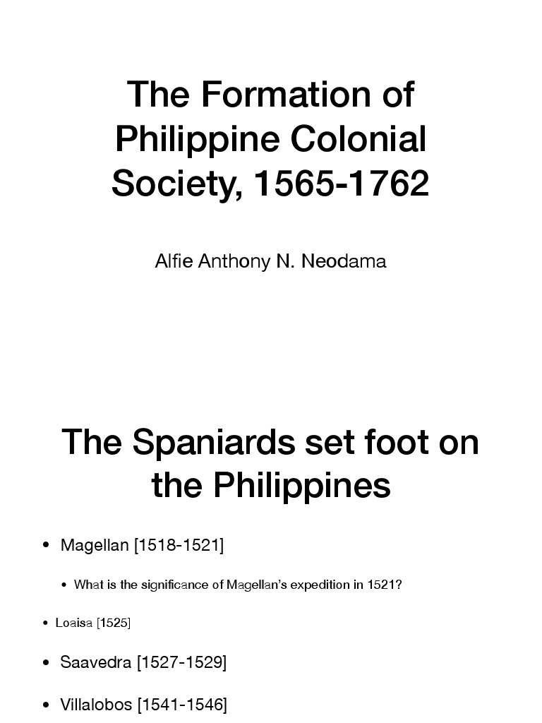 The Formation of Philippine Colonial Society | PDF | Philippines ...
