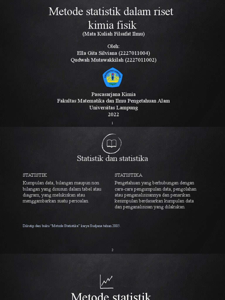 Metode Statistik Dalam Riset Kimia Fisik (Kelompok 1) | PDF