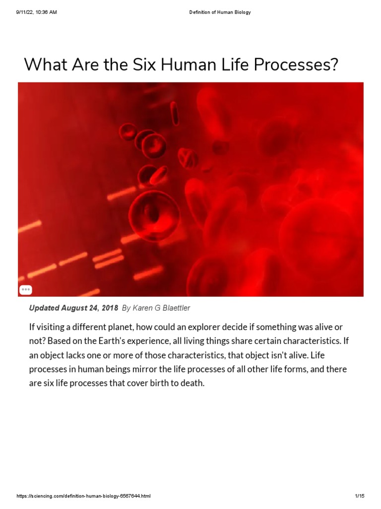 Definition of Human Biology | PDF | Cell (Biology) | Reproduction