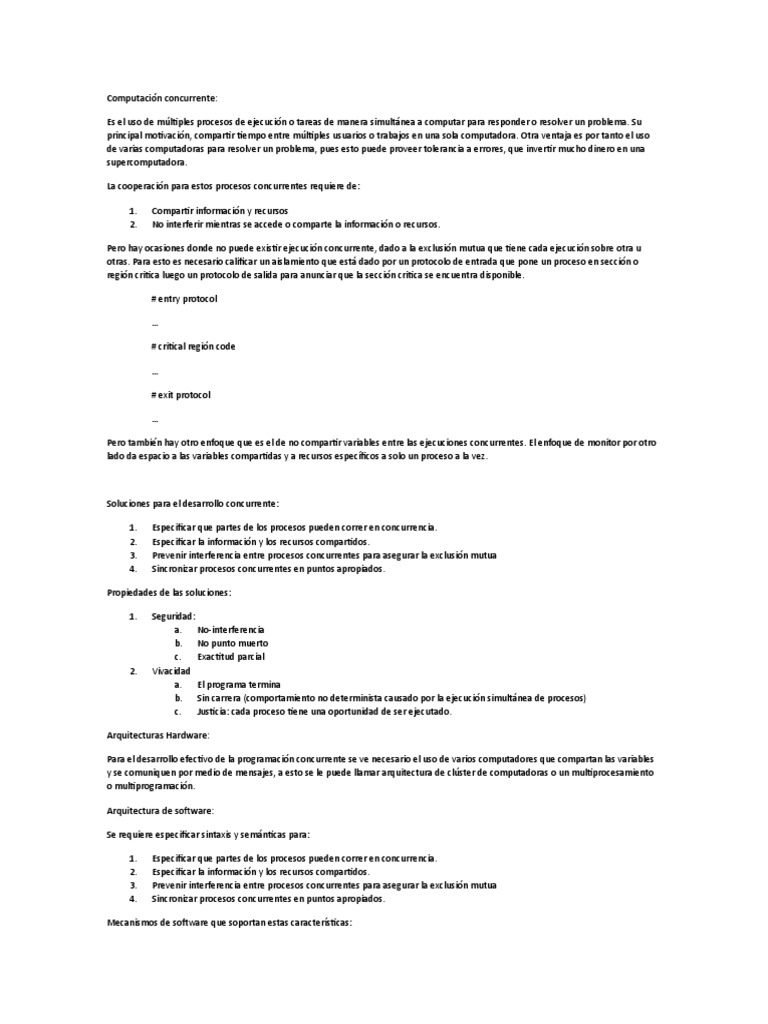 Paradigma de Computación Distribuido-Concurrente | PDF | Computación paralela | Lenguaje de ...