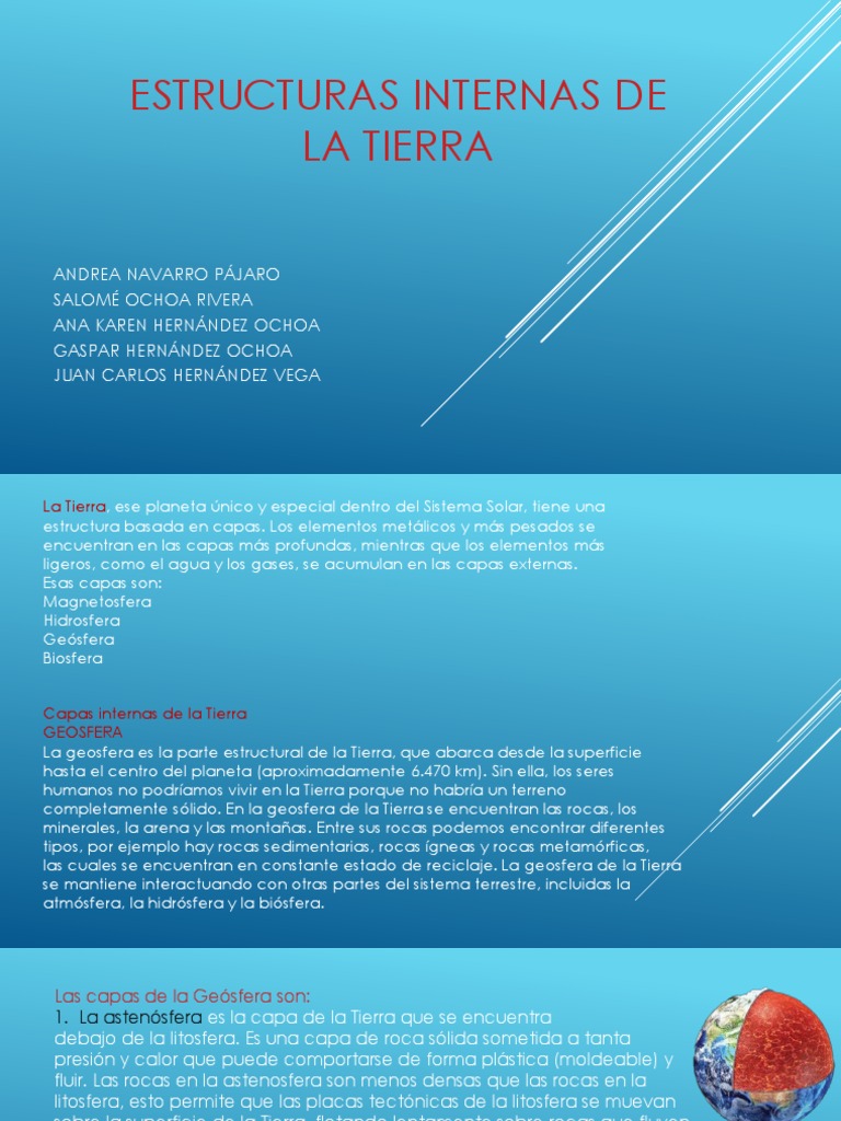 Estructuras Internas de La Tierra | Descargar gratis PDF | Tierra | Corteza (Geología)